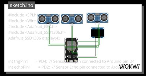 Czujniki Parkowania Esp32 Wokwi Esp32 Stm32 Arduino Simulator