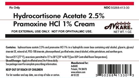 Hydrocortisone And Pramoxine Cream Package Insert Prescribing Info