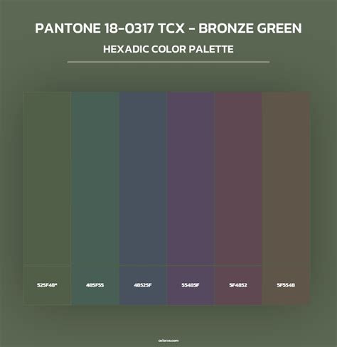 Pantone 18 0317 Tcx Bronze Green Color Palettes
