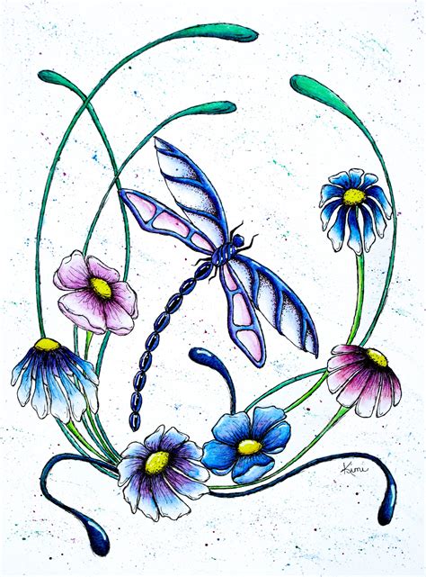 Whimsical Dragonfly Art