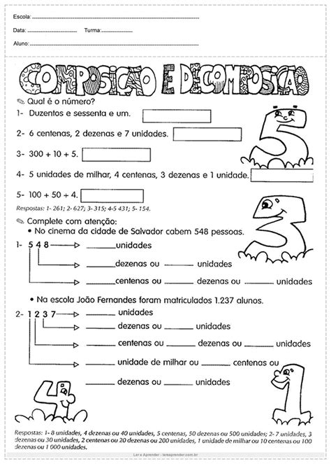 Atividade Composição E Decomposição 2 Ano Nazaedu