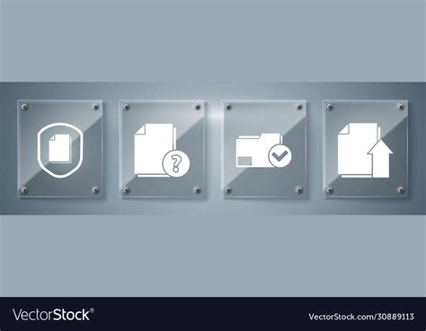 Set Upload File Document Document Folder Vector Image