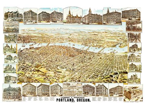 Amazing Old Map Of Portland Oregon From 1890