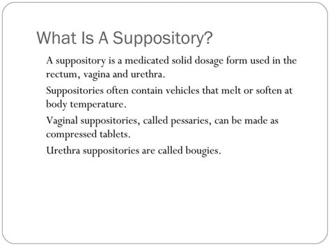 Cocoa Butter Based Suppository Formulation Ppt