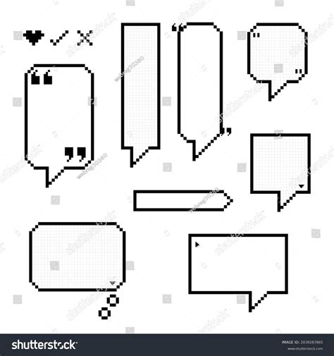 Retro Game 8비트 픽셀 음성 풍선 스톡 벡터로열티 프리 2039287865 Shutterstock