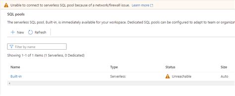 Unable To Connect To Serverless Sql Pool Because Of A Networkfirewall Issue Microsoft Qanda