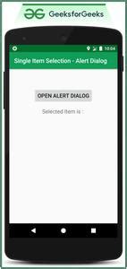 Alert Dialog With SingleItemSelection In Android GeeksforGeeks