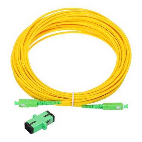 Uxcell 1Pcs 49 2Ft SC APC To SC APC Fiber Optic Patch Cable Single Mode Simplex Core Cable With