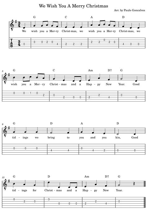 Christmas Carols Guitar Chords