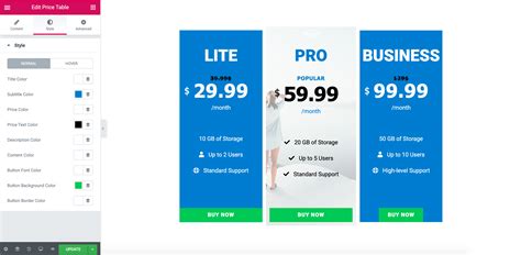 Stratum Widgets Elementor Pricing Table MotoPress
