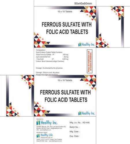 Ferrous Fumarate 182 4mg Elemental Iron 60mg Tablets At Best Price In Mumbai Healthy Inc