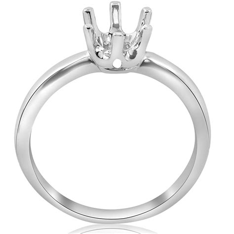 Solitaire Solstice Style Engagement Ring Setting 14k White Gold