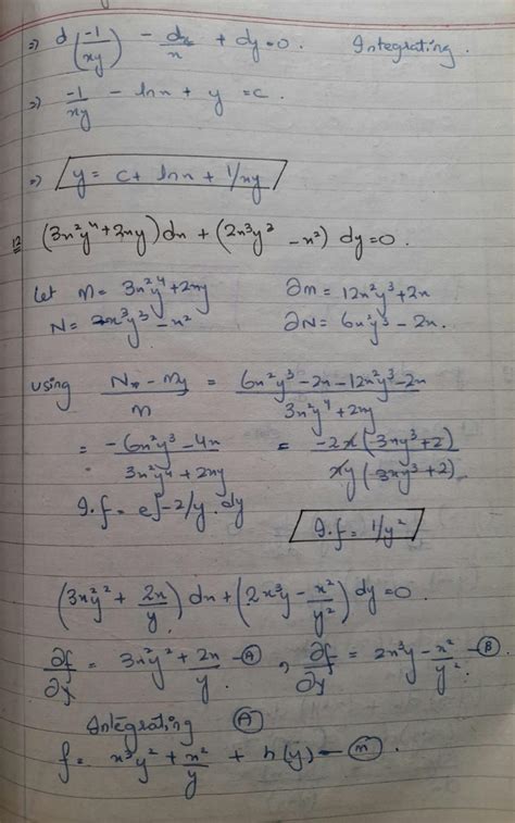 Solution Integrating Factor Differential Equations Solved Exercise