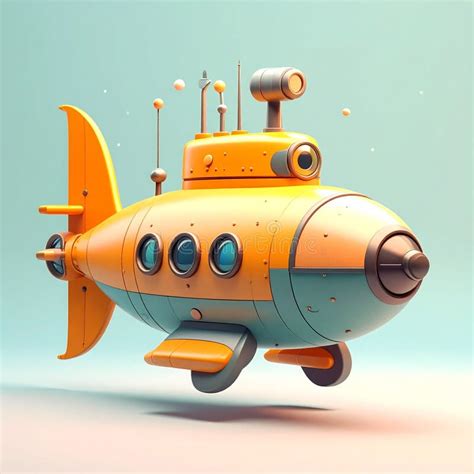 Cute Orange Submarine Stock Illustrations 339 Cute Orange Submarine
