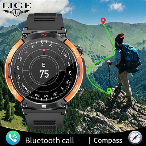 Lige New Smart Watch Men Outdoor Compass Sport Fitness Bracelet Ip68