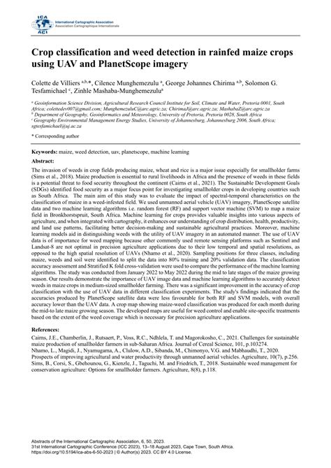 Pdf Crop Classification And Weed Detection In Rainfed Maize Crops