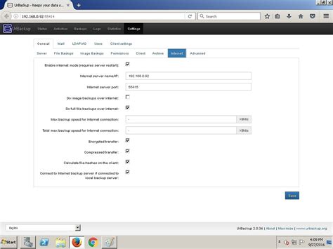 Internet Client Setup And Configuration General Discussion Urbackup
