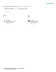 A Review On Deep Learning Applications Advancements And Impacts Course Hero