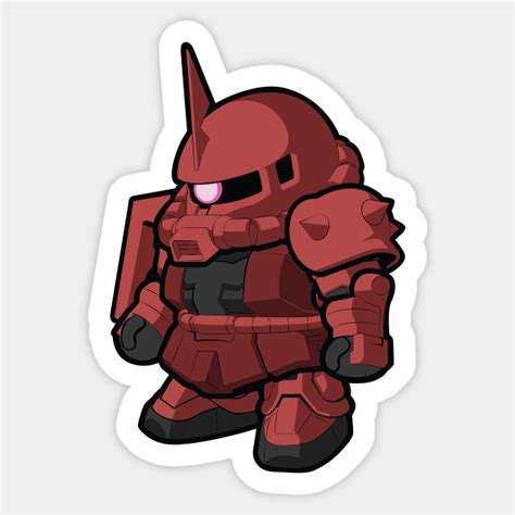 Chibi Red Zaku Gundam Gundam Sticker Teepublic
