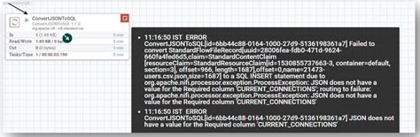 Apache Nifi Convertjsontosql Json Does Not Have A Value For The