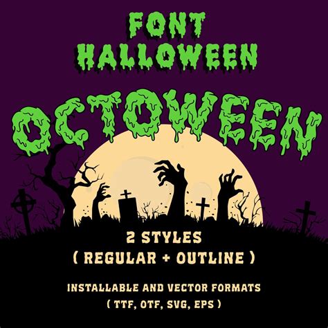 Halloween Font Svg Octoween Canva Font Melted Font Cricut Font Procreate Font