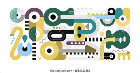 Geometric Style Vector Illustration Colored Flat Stock Vector Royalty