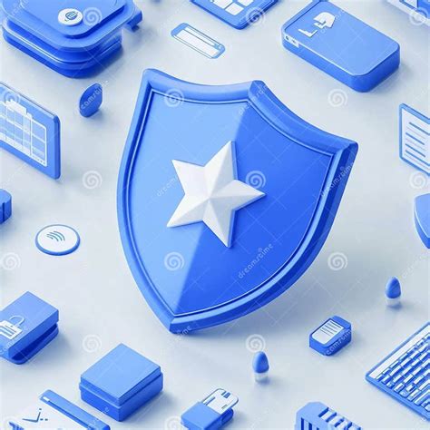 3d Integrity Shield Constellation Frame Design On A White Background