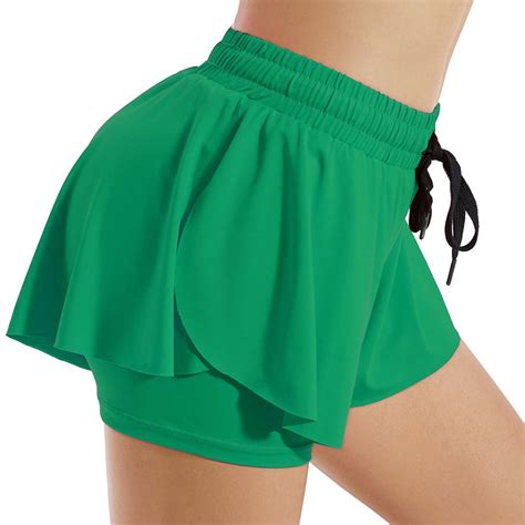 Clodeeu Womens 2 In 1 Workout Shorts Breathable Quick Dry Running