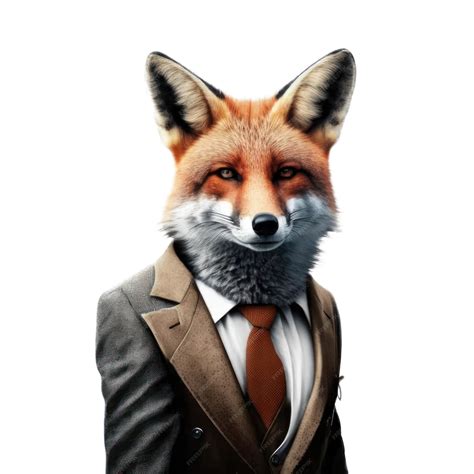 A Fox In A Suit Is Wearing A Suit And Tie Premium Ai Generated Image