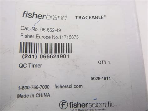 Traceable Calibrated Fisher Qc Traceable Digital Timer 0666249