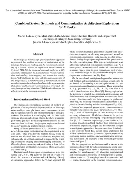 Pdf Combined System Synthesis And Communication Architecture Exploration For Mpsocs