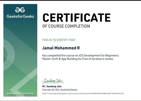 Jamal Mohammed R On Linkedin Iosdevelopment Swift Geekforgeeks Learningjourney