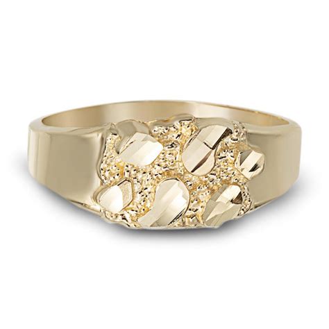 Women Gold Nugget Ring Real Gold Jewelry Bayam Jewelry