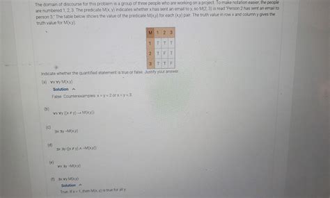 solved the domain of discourse for this problem is a group