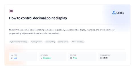 How To Control Decimal Point Display Labex
