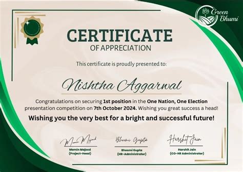 Nishtha Aggarwal On Linkedin Achievement Greenbhumi