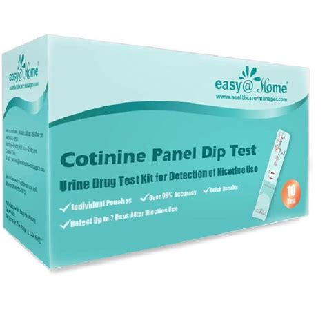 Easyhome 10 Pack Nicotine Cotinine Urine Panel Dip Test Strips Kit For