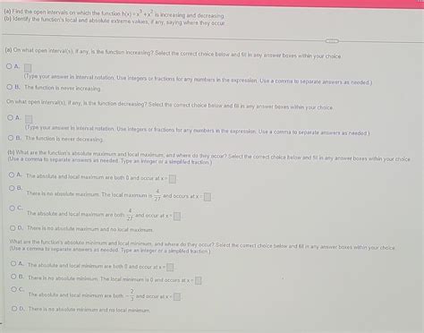solved a find the open intervals on which the function
