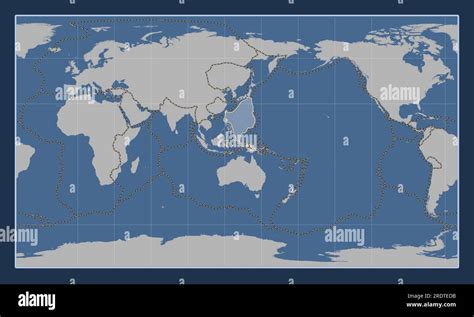 Philippine Sea Tectonic Plate On The Solid Contour Map In The Patterson Cylindrical Projection