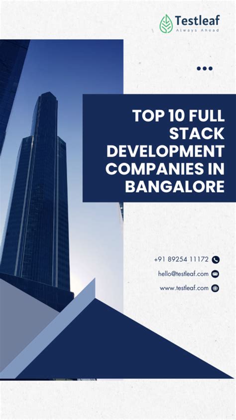 Top 10 Full Stack Development Companies In Bangalore Testleaf