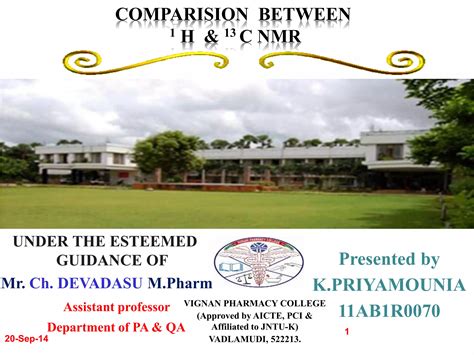 Comparision Between 1 H And 13 C Nmr Pptx Chemistry Science