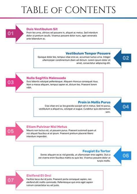 Free Customizable Table Of Contents Templates Highfile