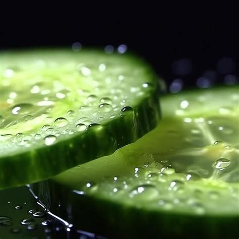 Premium Ai Image Fresh Cucumber Slices
