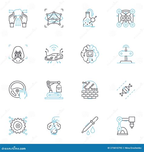 Imitation Innovation Linear Icons Set Mimicry Replication Copying