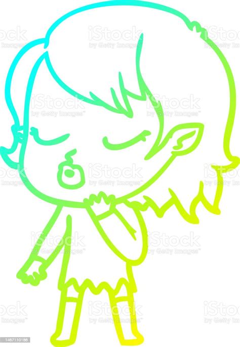 귀여운 만화 뱀파이어 소녀의 차가운 그라데이션 선 그리기 귀여운에 대한 스톡 벡터 아트 및 기타 이미지 귀여운 그라데이션 낙서 드로잉 Istock
