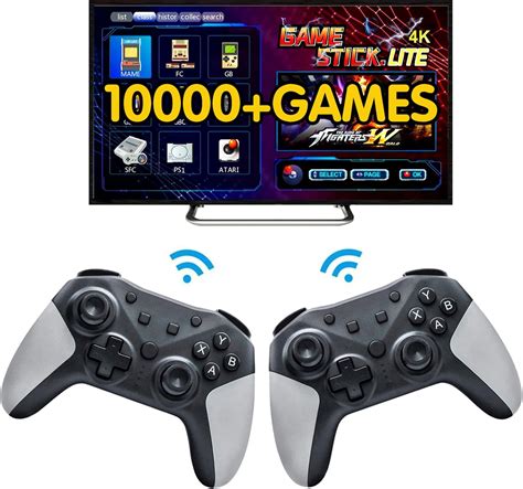 Wireless Retro Game Console Plug And Play Video Game Stick Built In 10000 Games 4k High