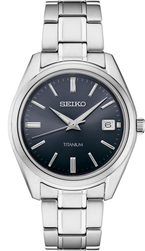 New Seiko 40mm Titanium Quartz Watch With Sapphire Crystal And Titanium
