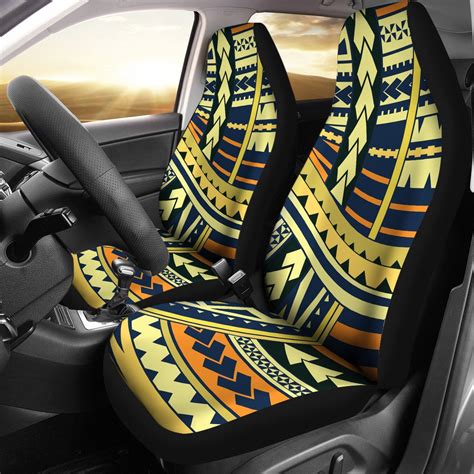 Polynesian Tattoo Print Universal Fit Car Seat Covers Jorjune