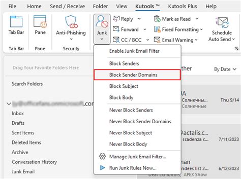 Easily Block Multiple Sender Domains At Once In Outlook