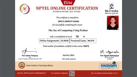 pythonprogramming nptel elitecertification codingjourney… deeya gunai